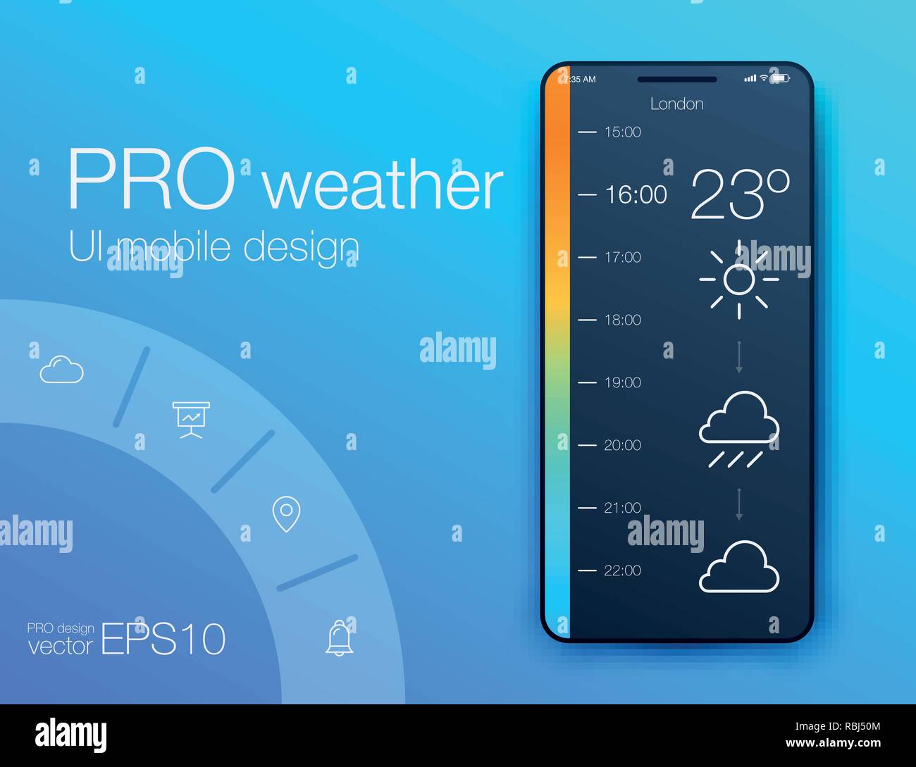 Weather Forecast App Ux Ui Design. Stock vector Stock Vector Image ...