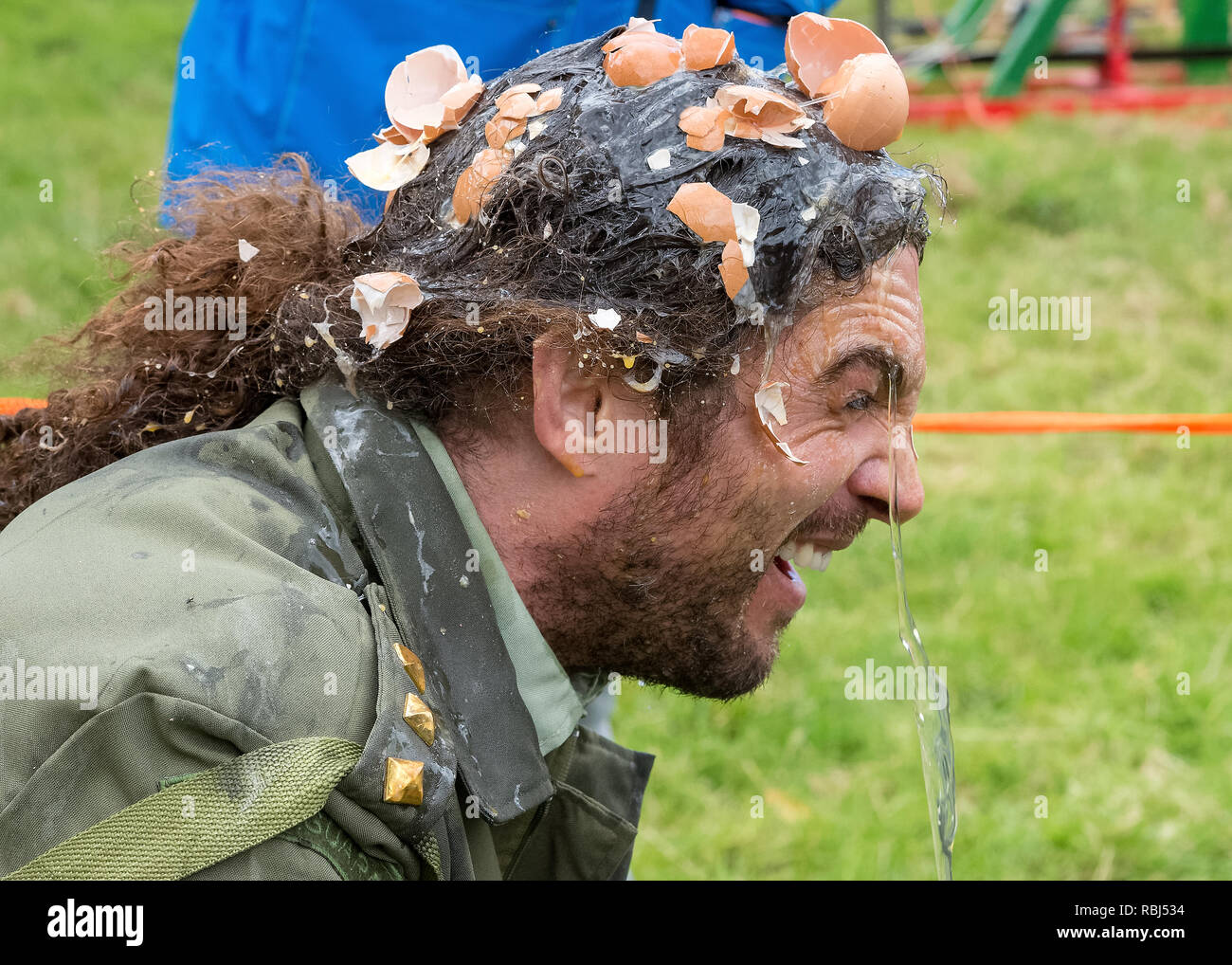 Joel Hicks Acting As Human Target At The World Egg Throwing ...