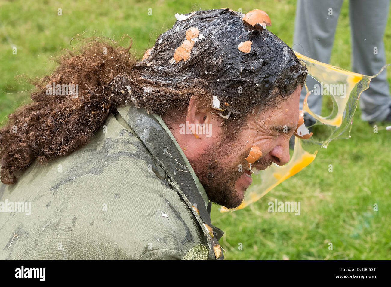 Joel Hicks Acting As Human Target At The World Egg Throwing ...