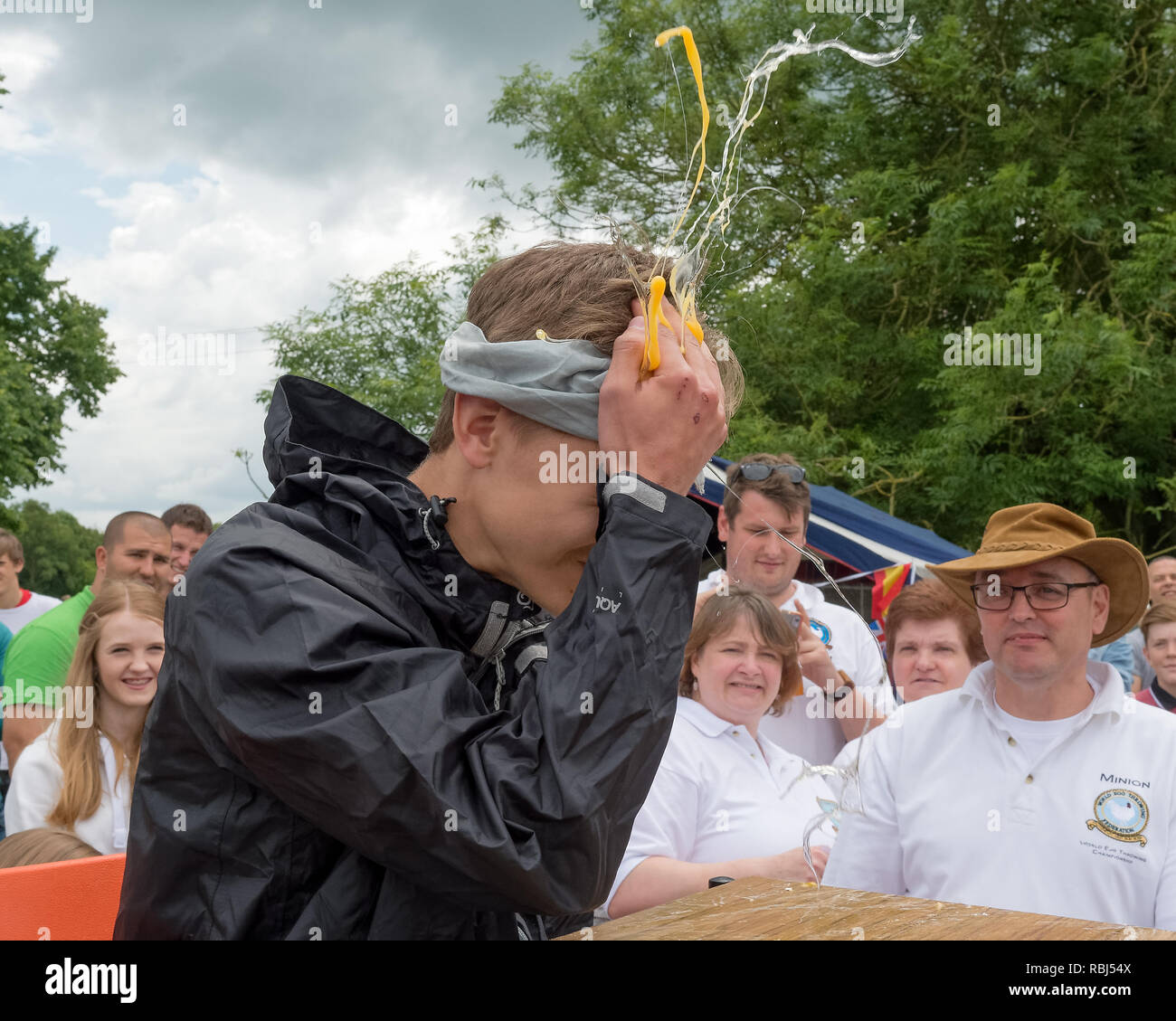 Participant Playing Russian Roulette With Eggs At The World Egg ...