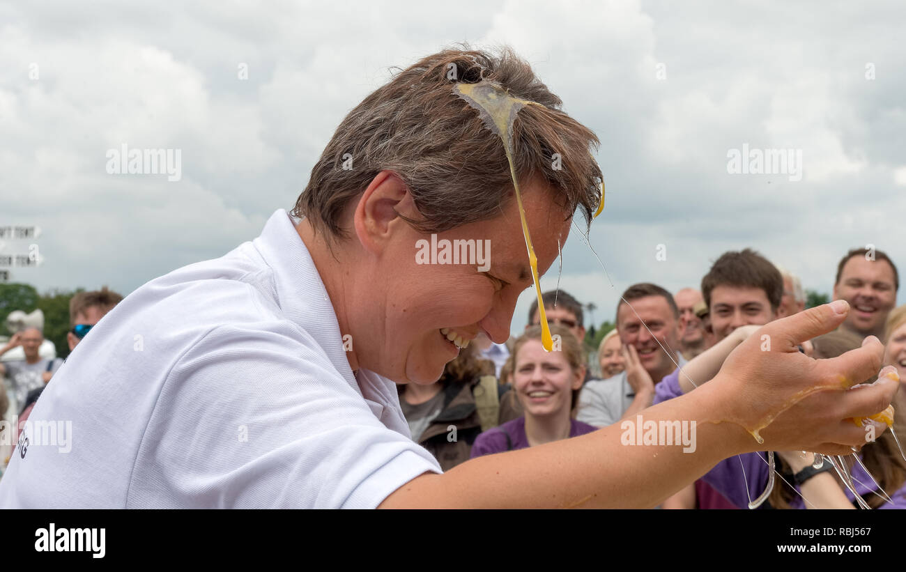 Participant Playing Russian Roulette With Eggs At The World Egg ...