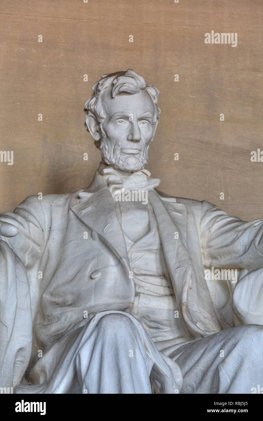 Statue of Abraham Lincoln, Lincoln Memorial, Washington D.C., USA Stock ...
