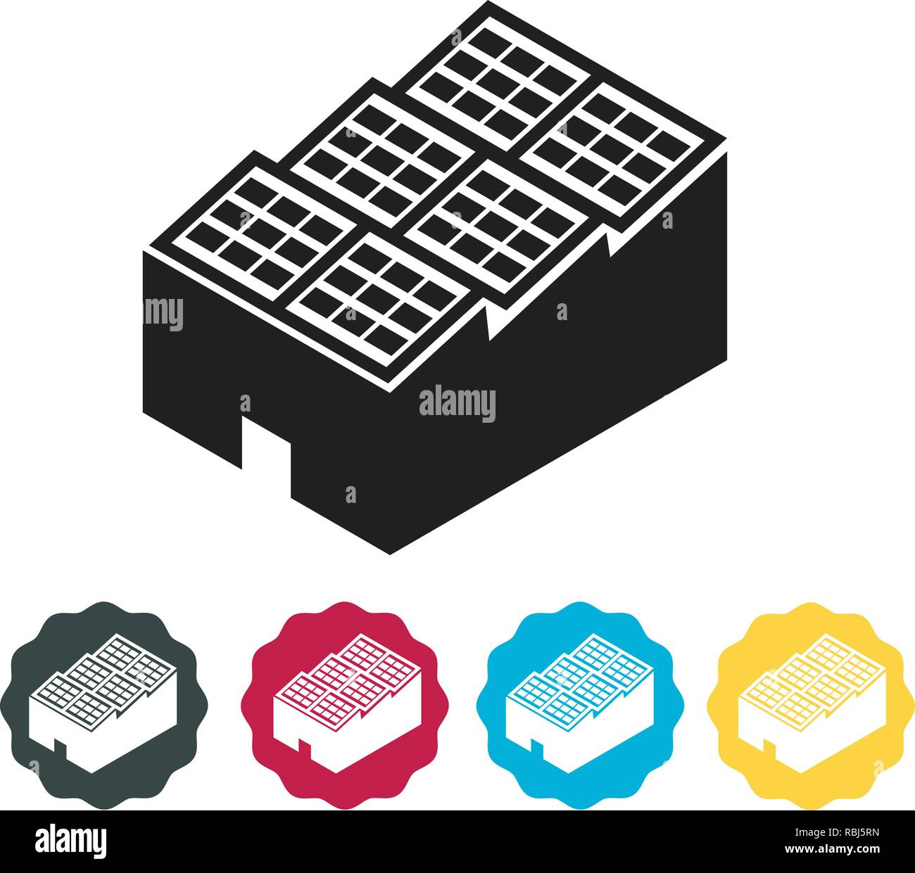 Solar panel commercial building Cut Out Stock Images & Pictures - Alamy