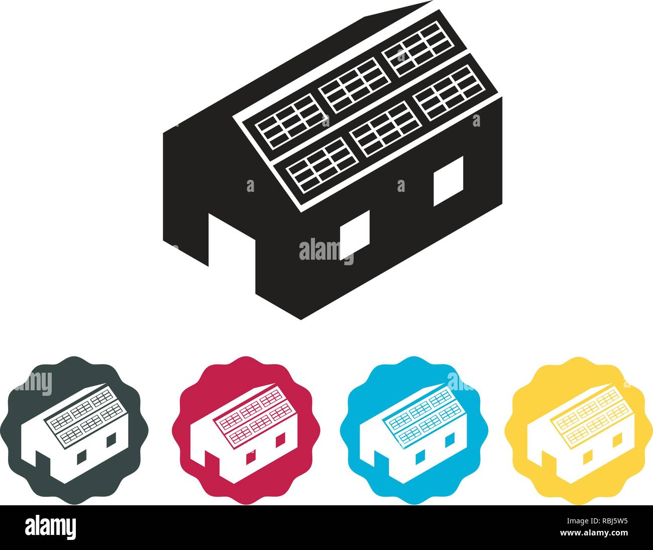 Solar panel commercial building Stock Vector Images - Alamy