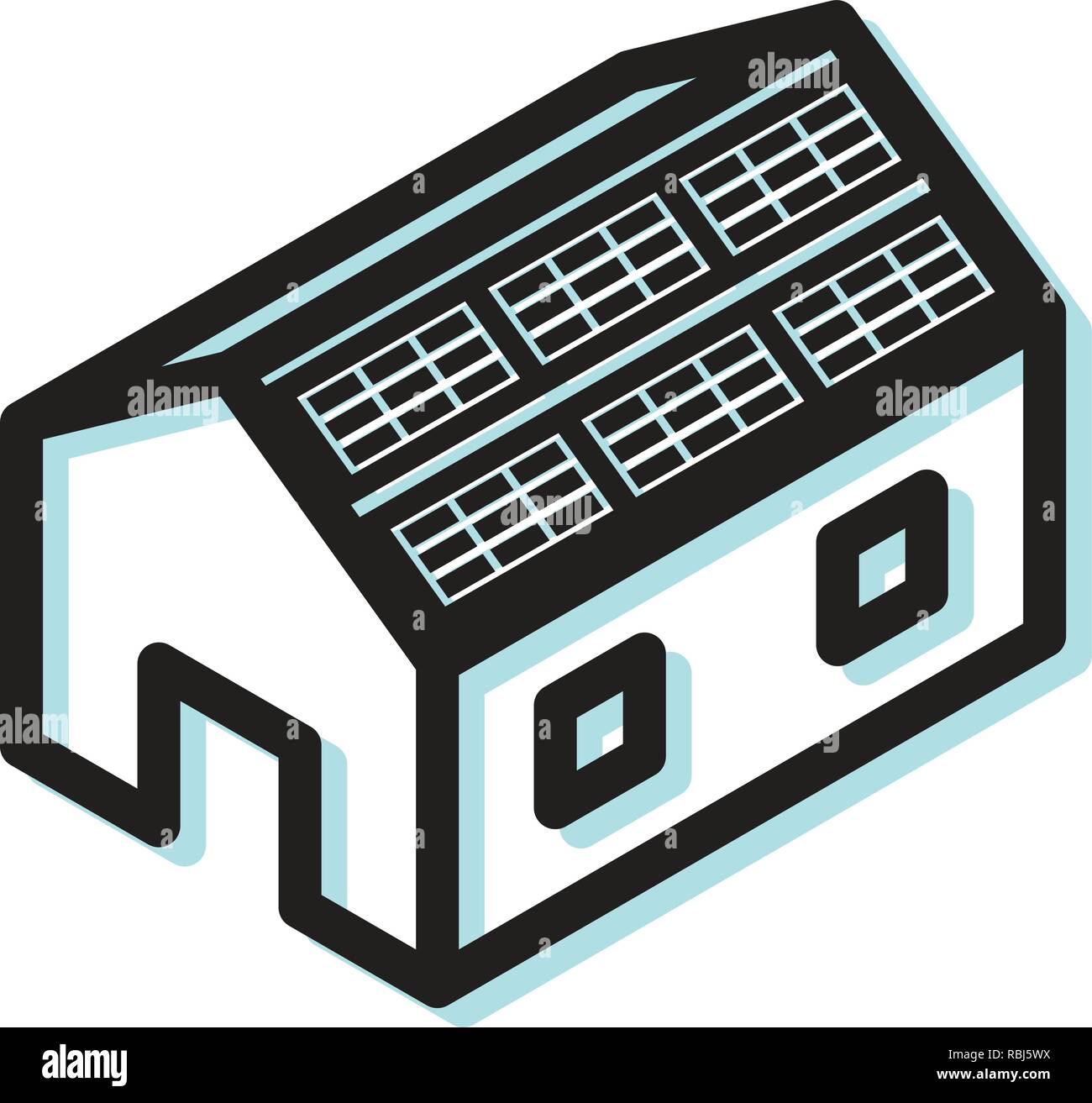 Solar panel commercial building Stock Vector Images - Alamy