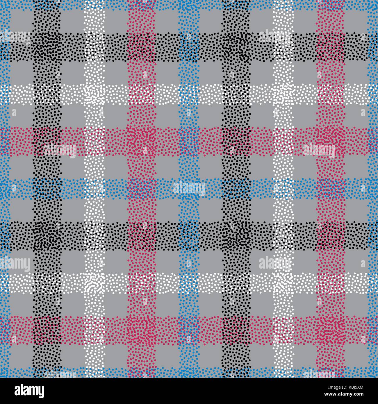 Tartan dotted vector seamless pattern. Abstract dots checkered ...