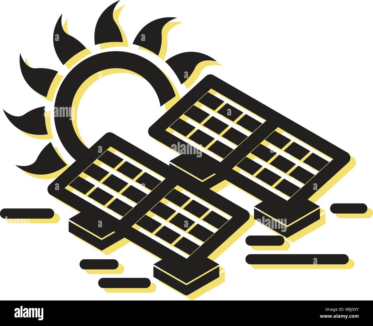 Renewable Solar Energy - Ground Installation - Icon as EPS 10 File ...