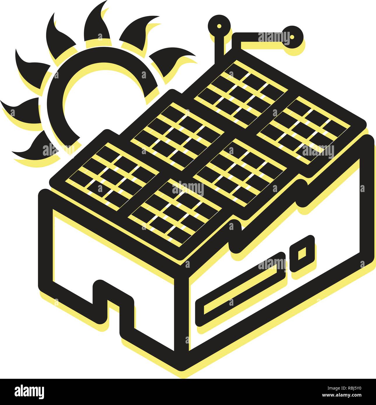 Renewable Solar Energy - Commercial Installation - Icon as EPS 10 File ...