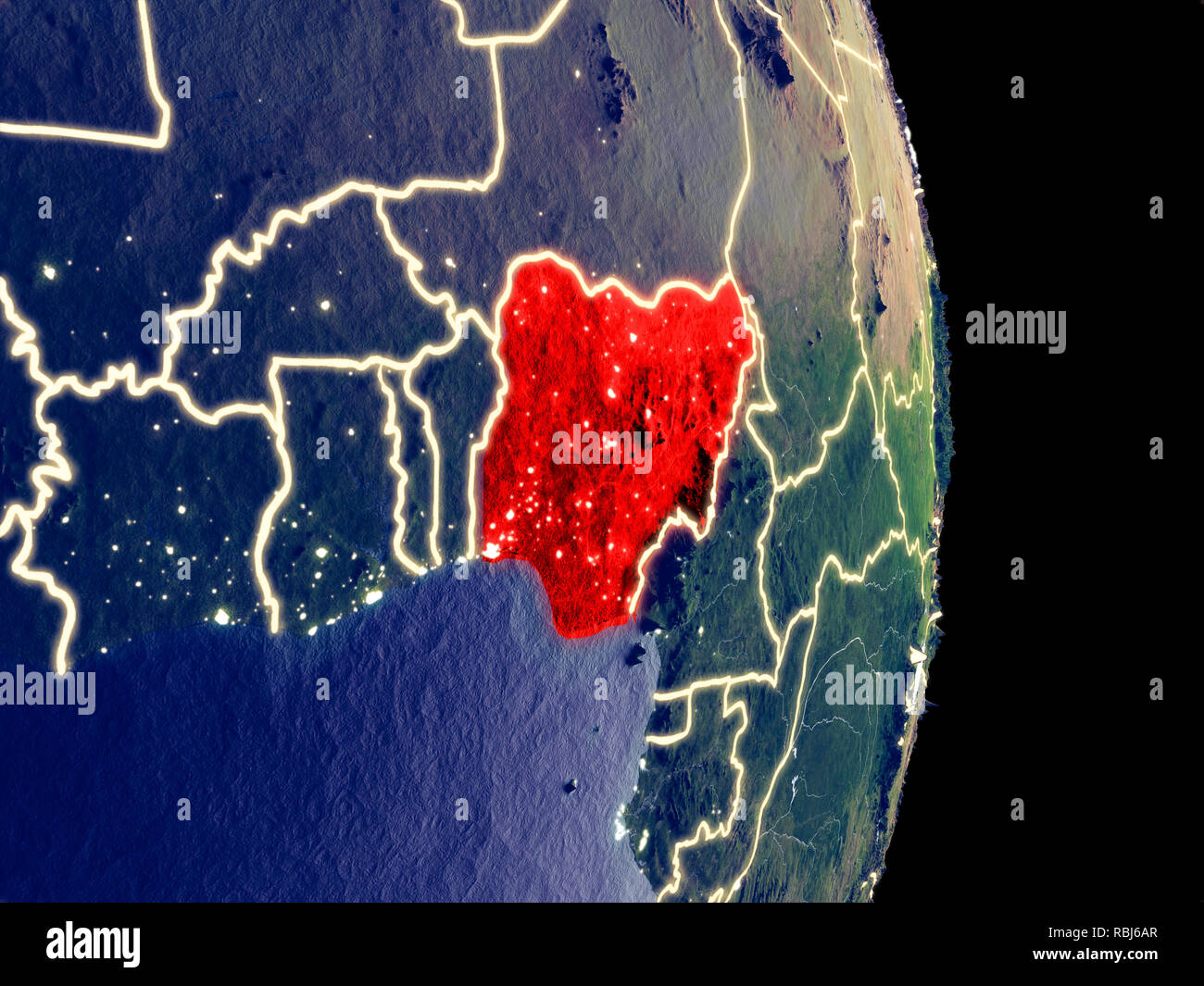 Nigeria At Night With Lights High Resolution Stock Photography and ...