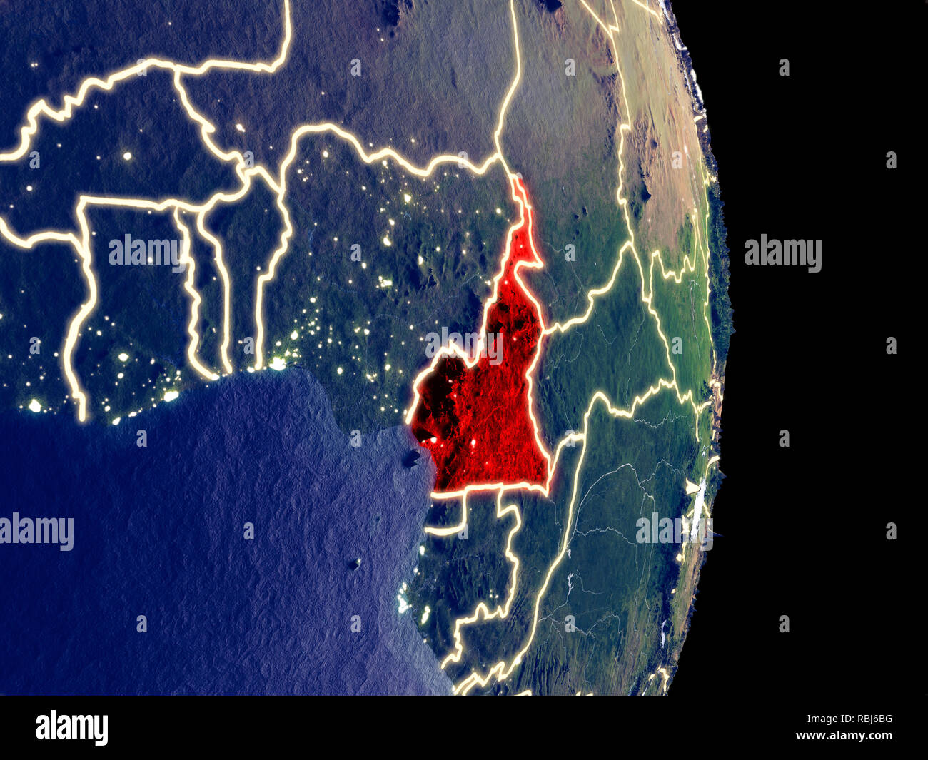 Satellite view cameroon country hi-res stock photography and images - Alamy