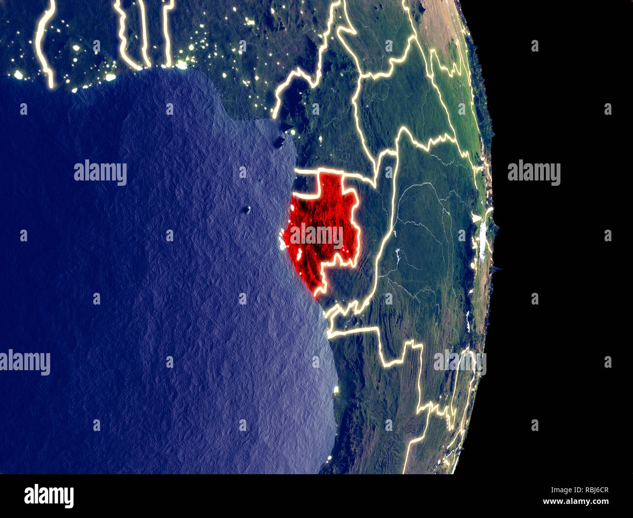 Satellite view gabon hi-res stock photography and images - Alamy