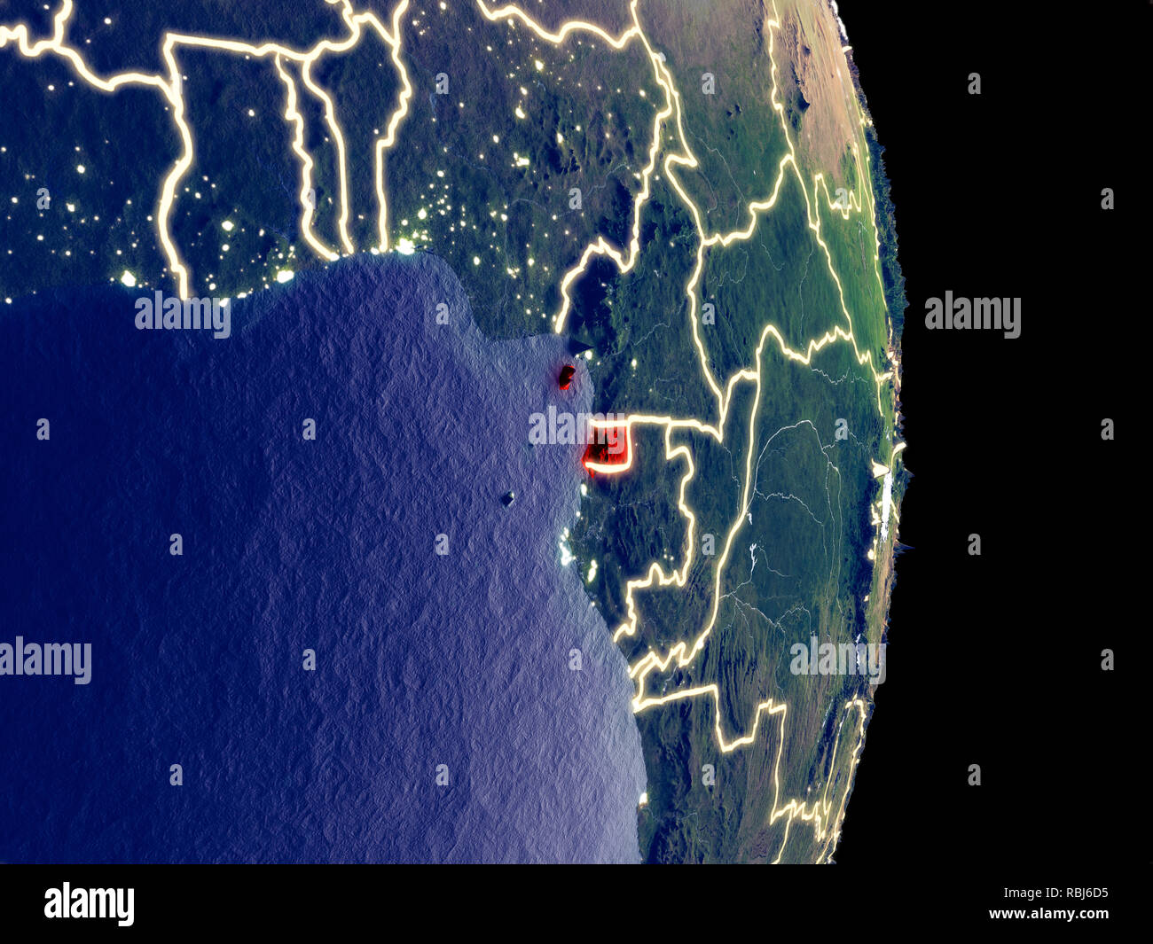 Satellite view equatorial guinea country hi-res stock photography and ...