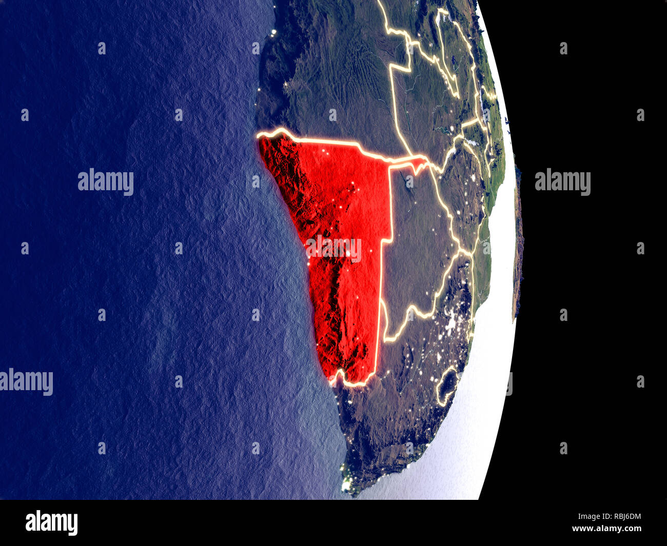 Namibia map borders cities hi-res stock photography and images - Alamy