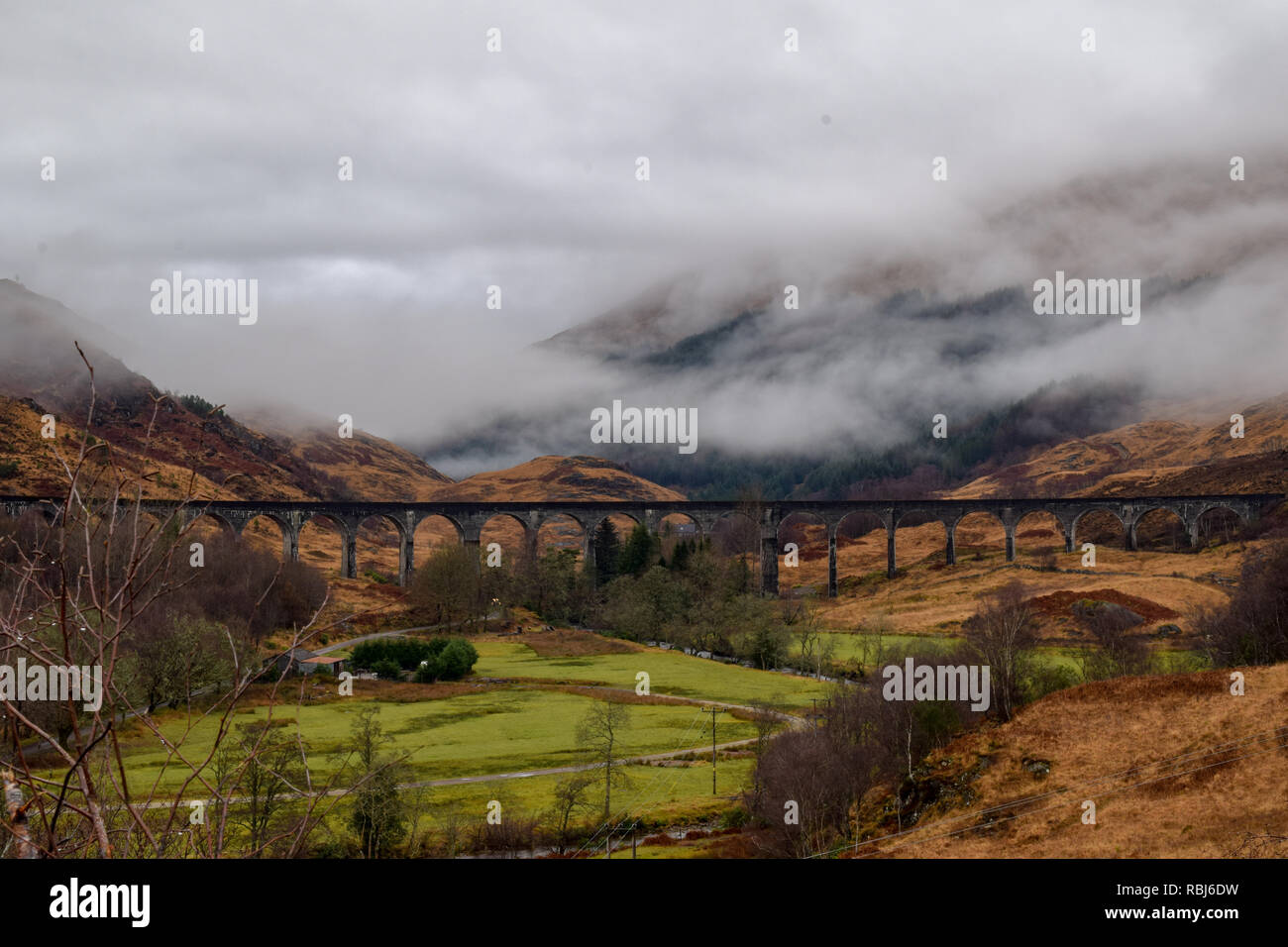 Glenfinnan Viaduct in Scotland - Bridge from Harry Potter Stock Photo ...