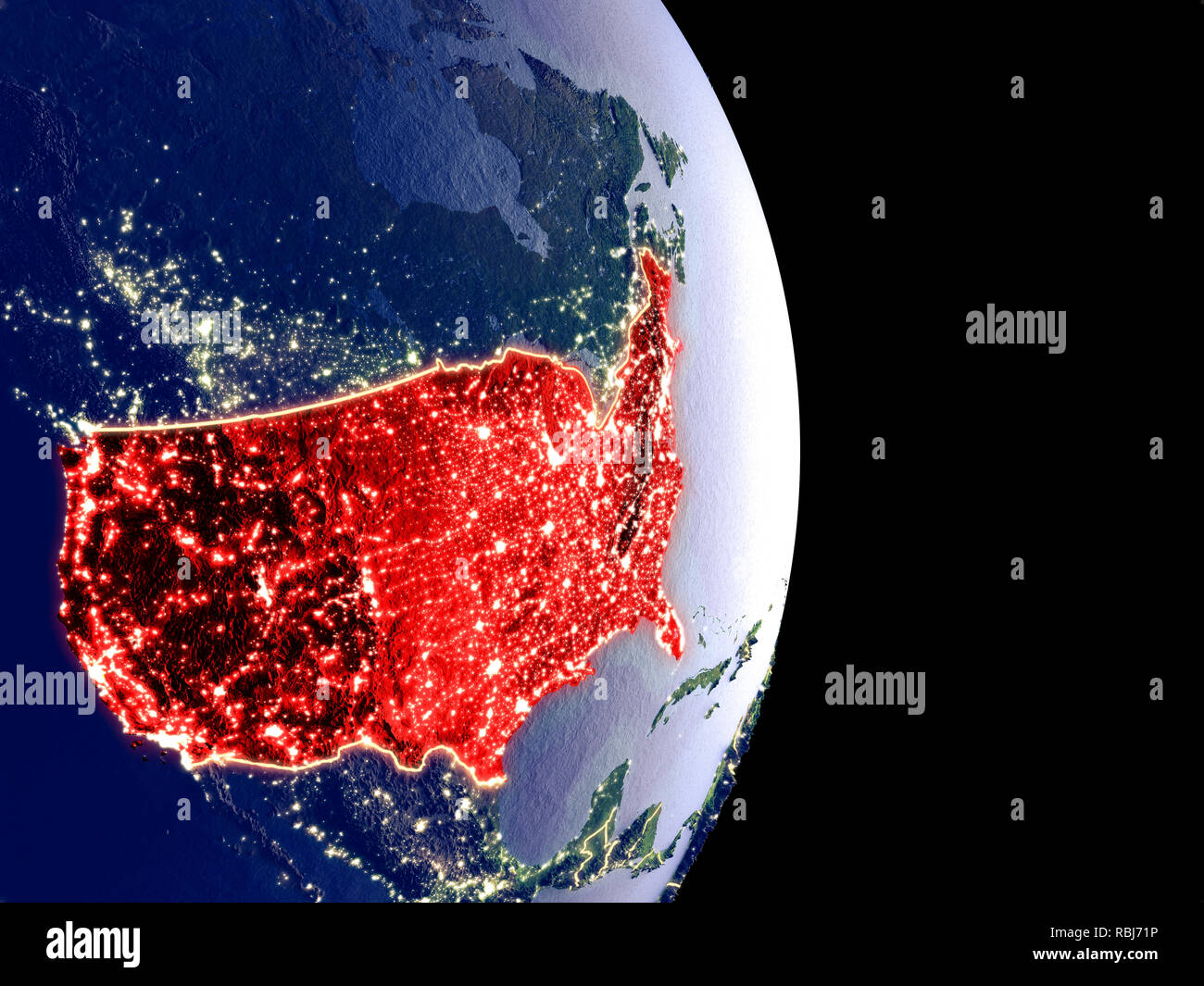Space view usa highlighted hi-res stock photography and images - Alamy