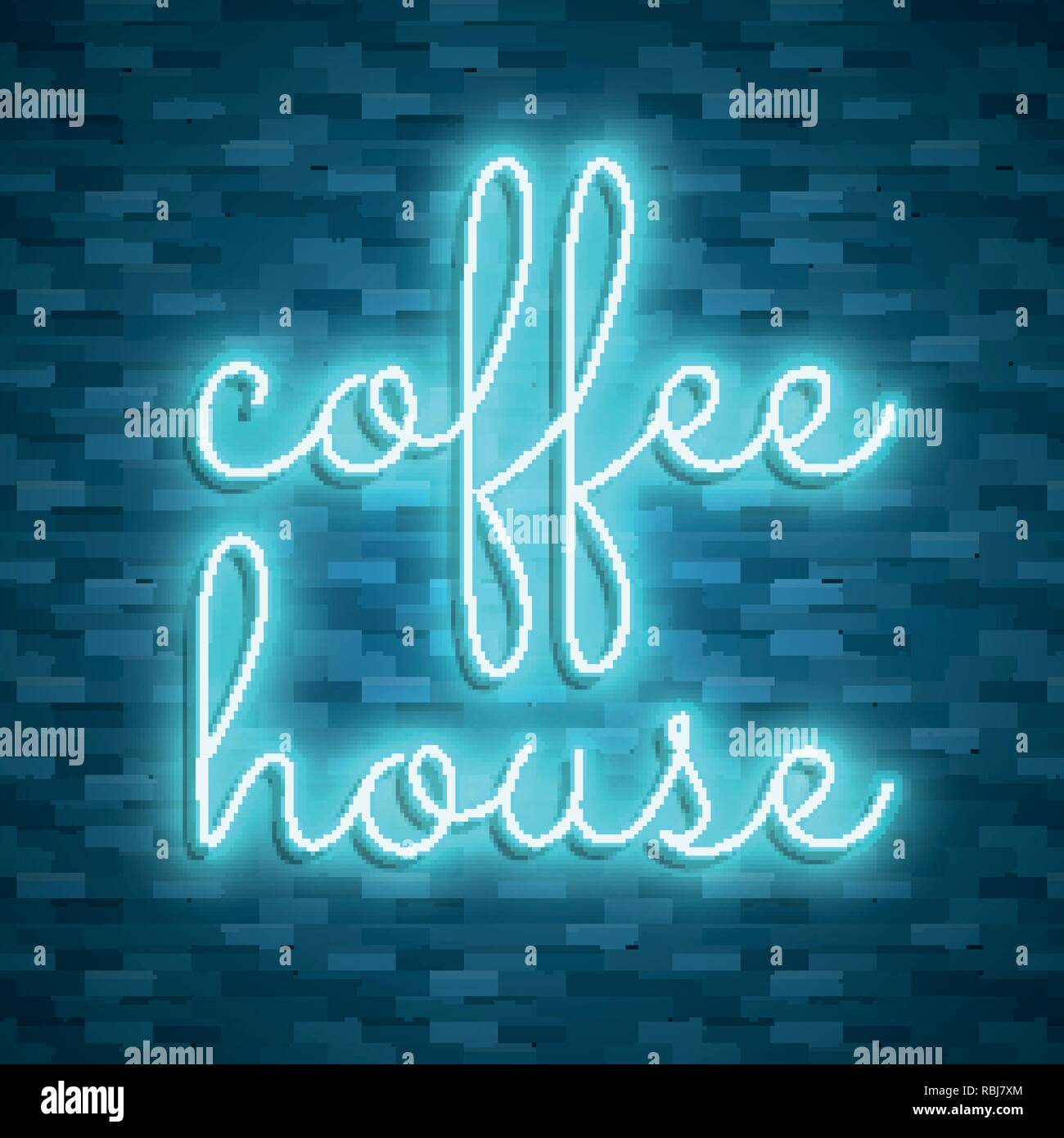 Neon light lettering, Stock vector. Color design Stock Vector Image ...