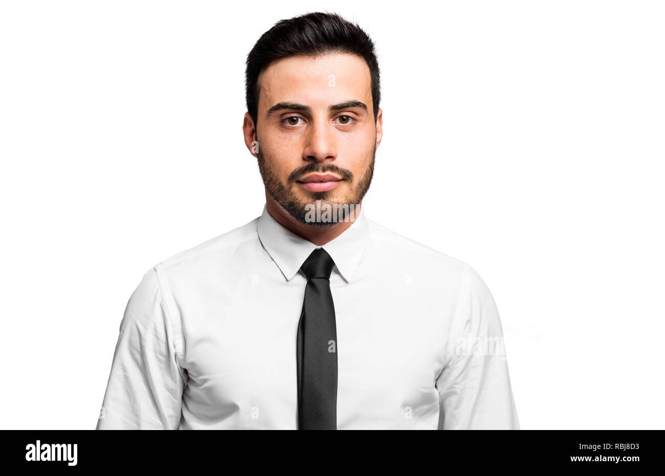 Portrait of a smiling businessman. Isolated on white Stock Photo - Alamy