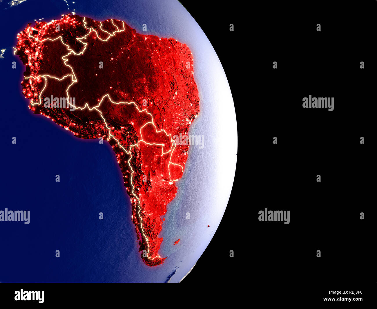 South america satellite map hi-res stock photography and images - Alamy