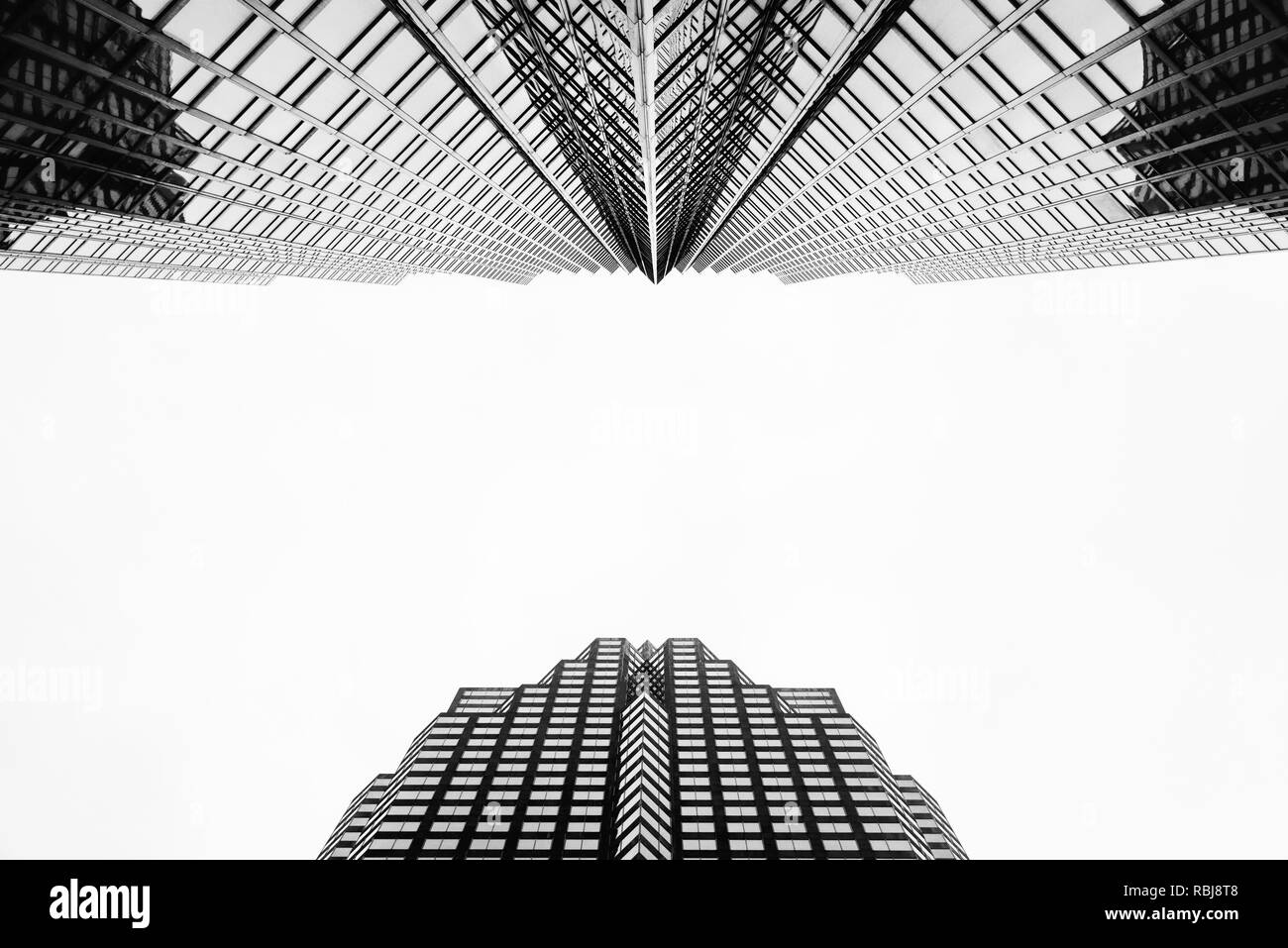 Looking up at the Royal Bank of Canada (RBC) building South Plaza tower ...