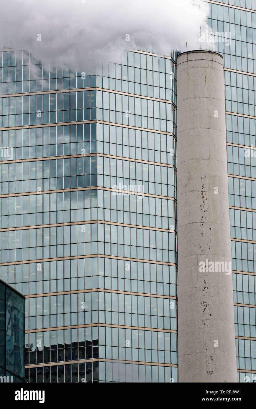 The chimney of the Enwave Energy steam plant in Toronto, Canada Stock ...