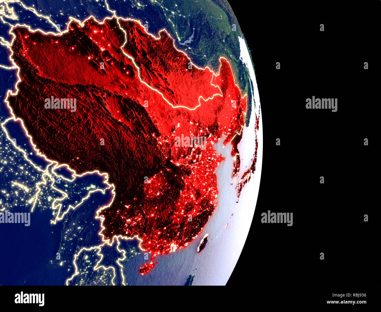 East asia map satellite hi-res stock photography and images - Alamy