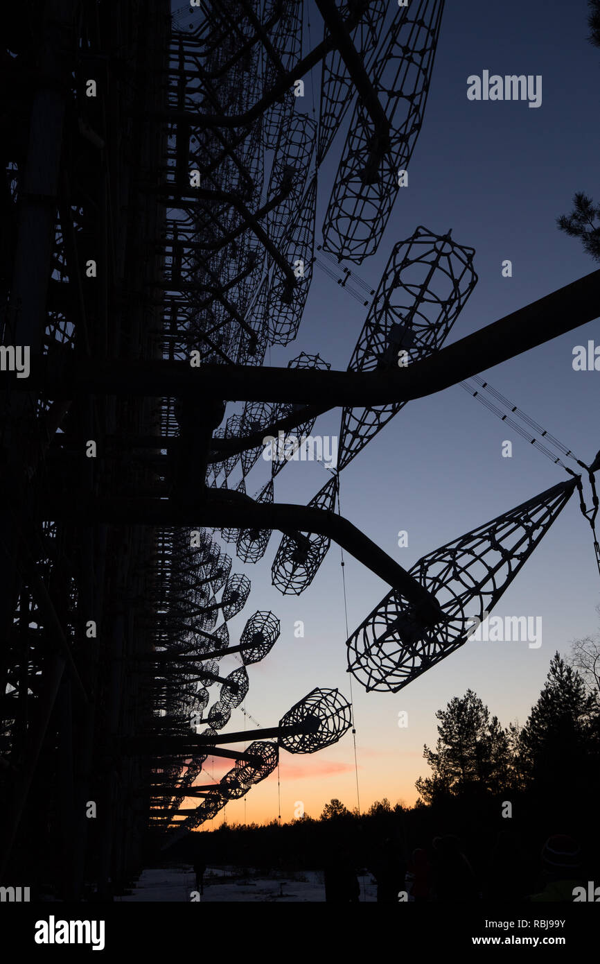 Sunset Duga radar array Stock Photo - Alamy