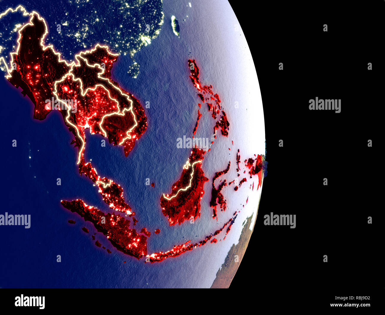 Asean countries map hi-res stock photography and images - Alamy
