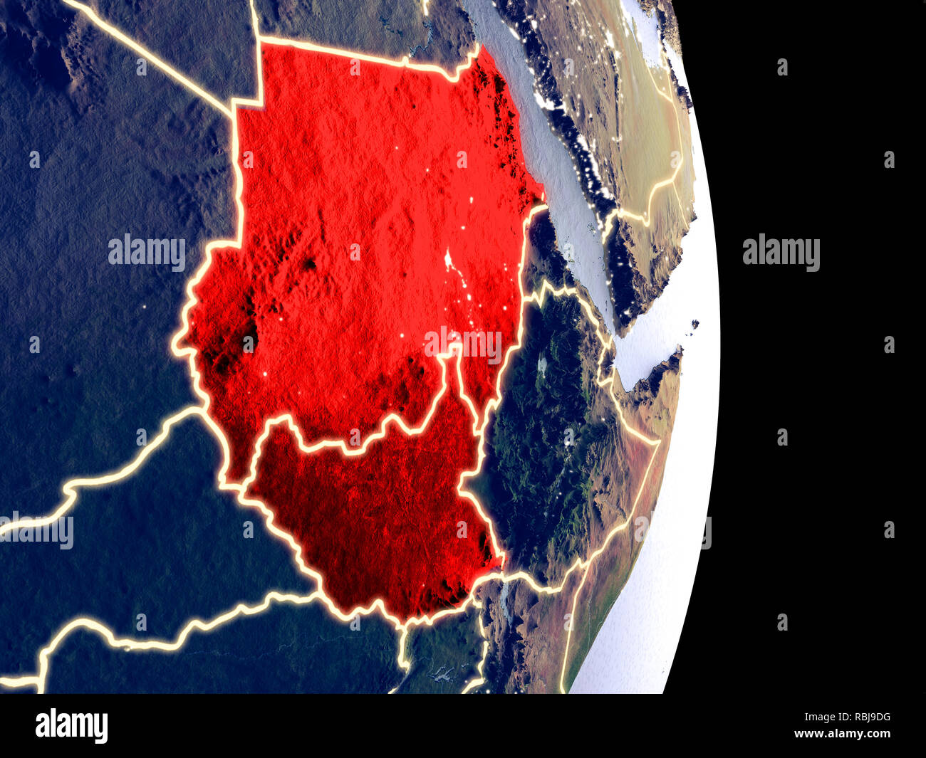 Satellite view sudan country hi-res stock photography and images - Alamy