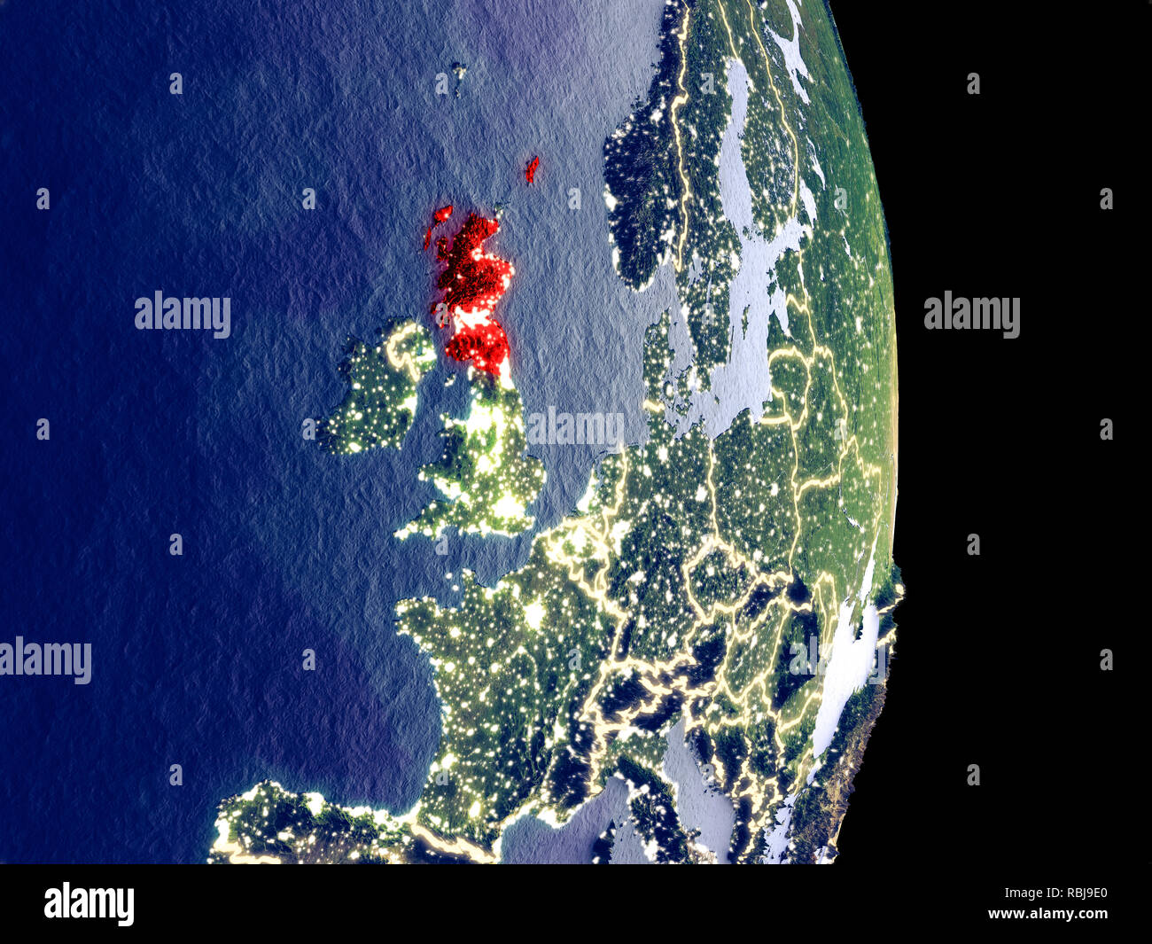 Scotland satellite map hi-res stock photography and images - Alamy