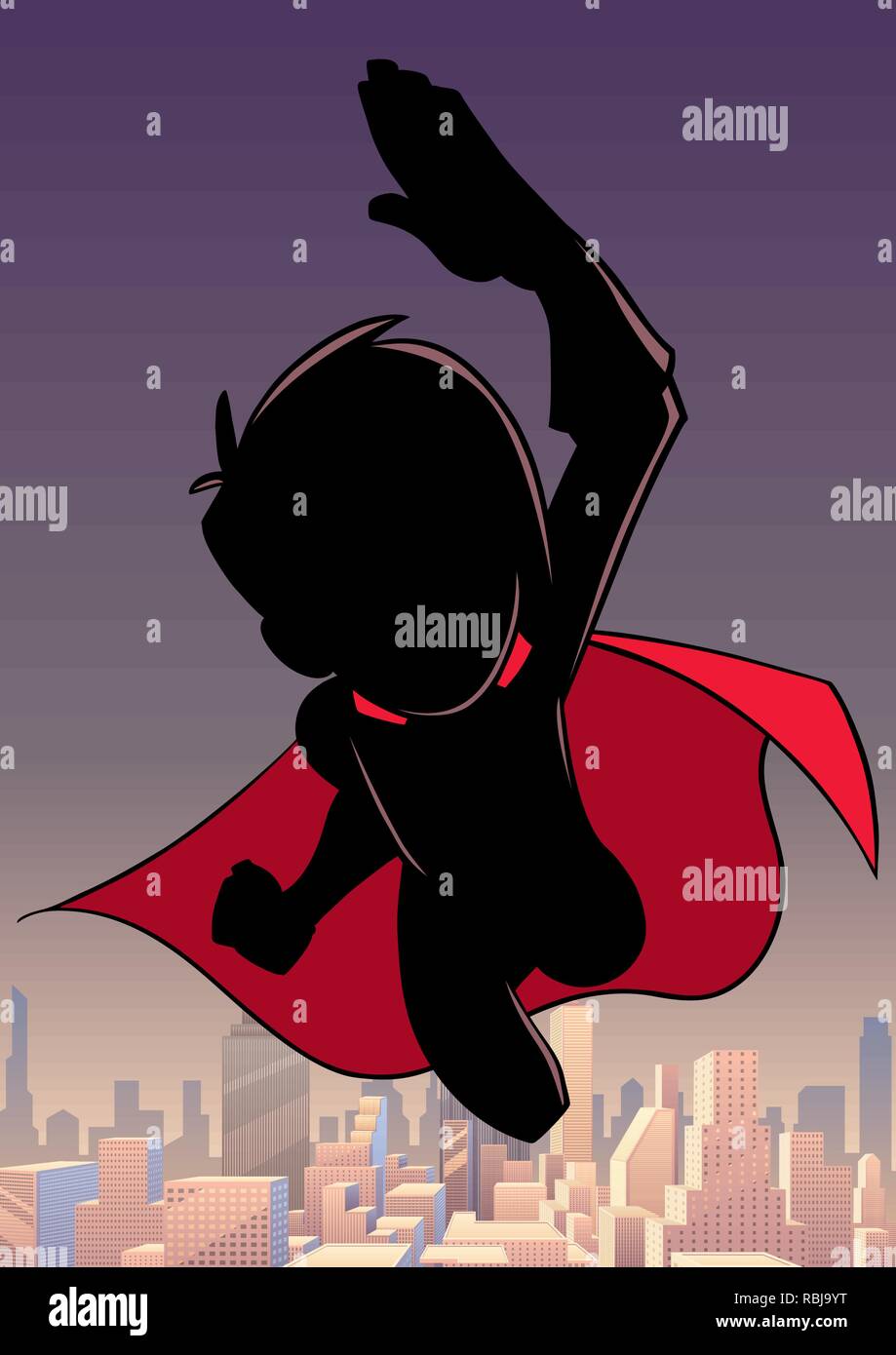 Super Boy Flying Sky Silhouette Stock Vector Image & Art - Alamy