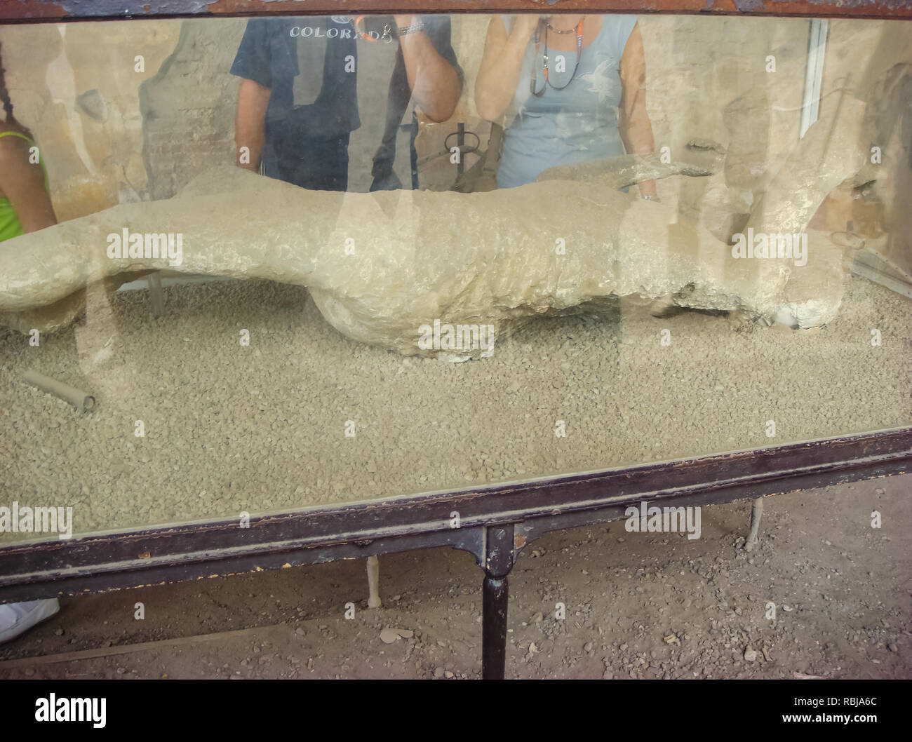 Mummy in the Pompeii Museum. The ancient city of Pompeii in Italy, the ...