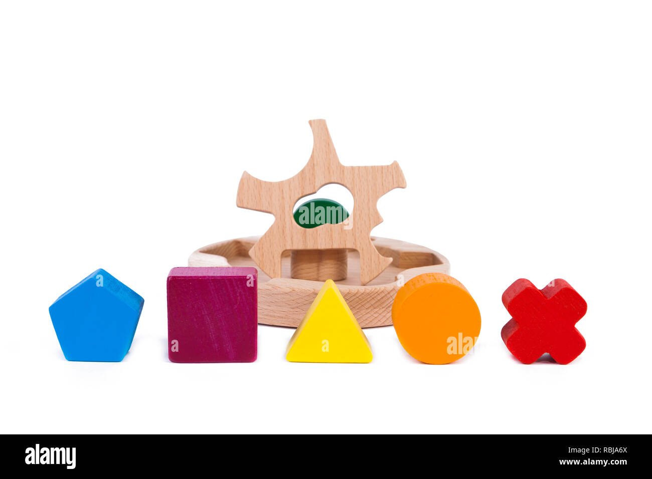 Photo of a wooden toy children's sorter with small wooden details in ...