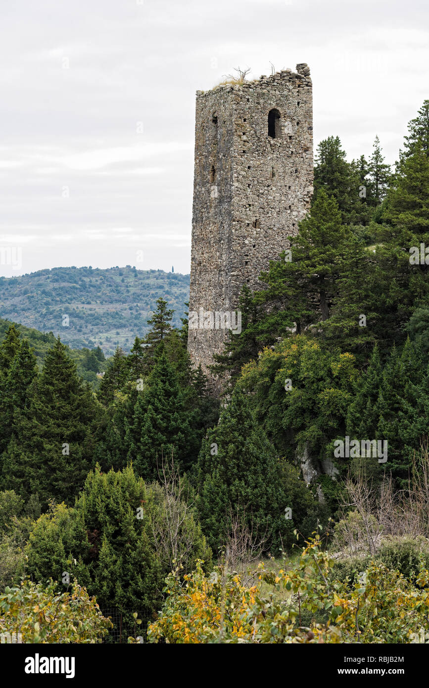 Remains the Castle of Glypia on Mt Parnon in Peloponnese, Greece Stock ...