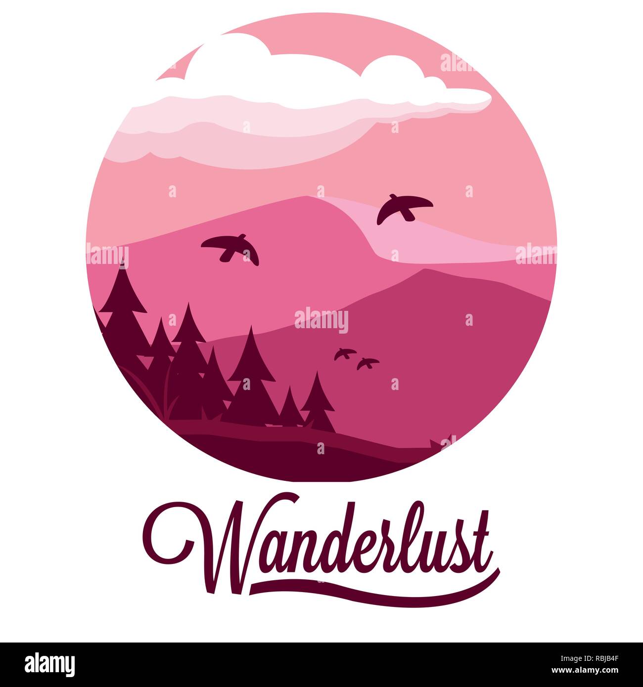 scene landscape with mountains wanderlust vector illustration design ...