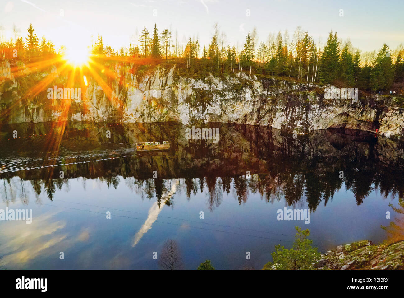 Mountain Park Ruskeala . Marble quarry. republic of karelia Stock Photo ...