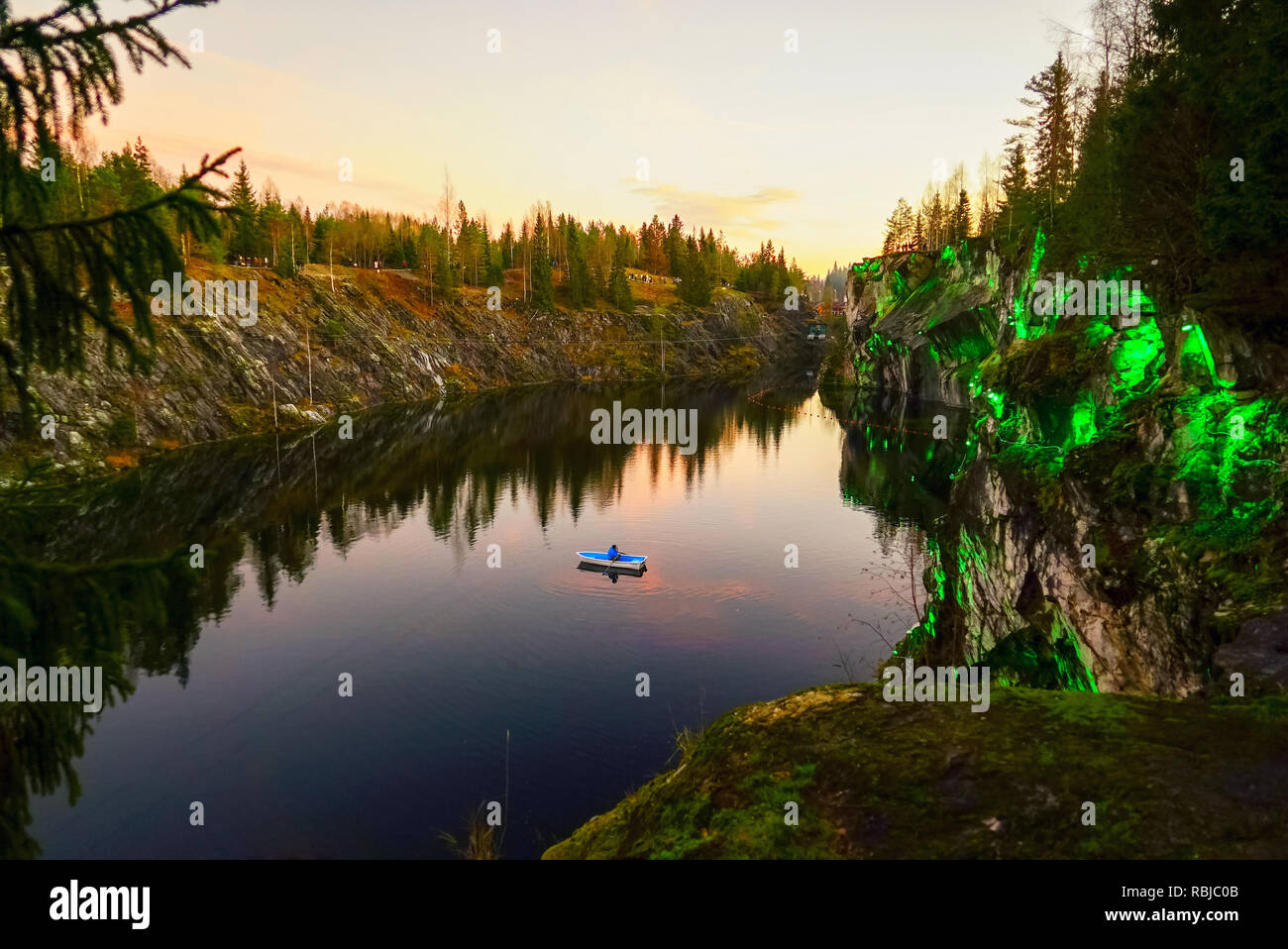Mountain Park Ruskeala . Marble quarry. republic of karelia Stock Photo ...