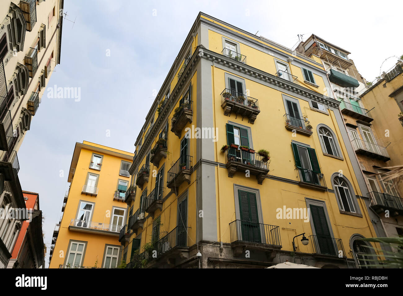 Facade of a Building in Naples City, Italy Stock Photo - Alamy