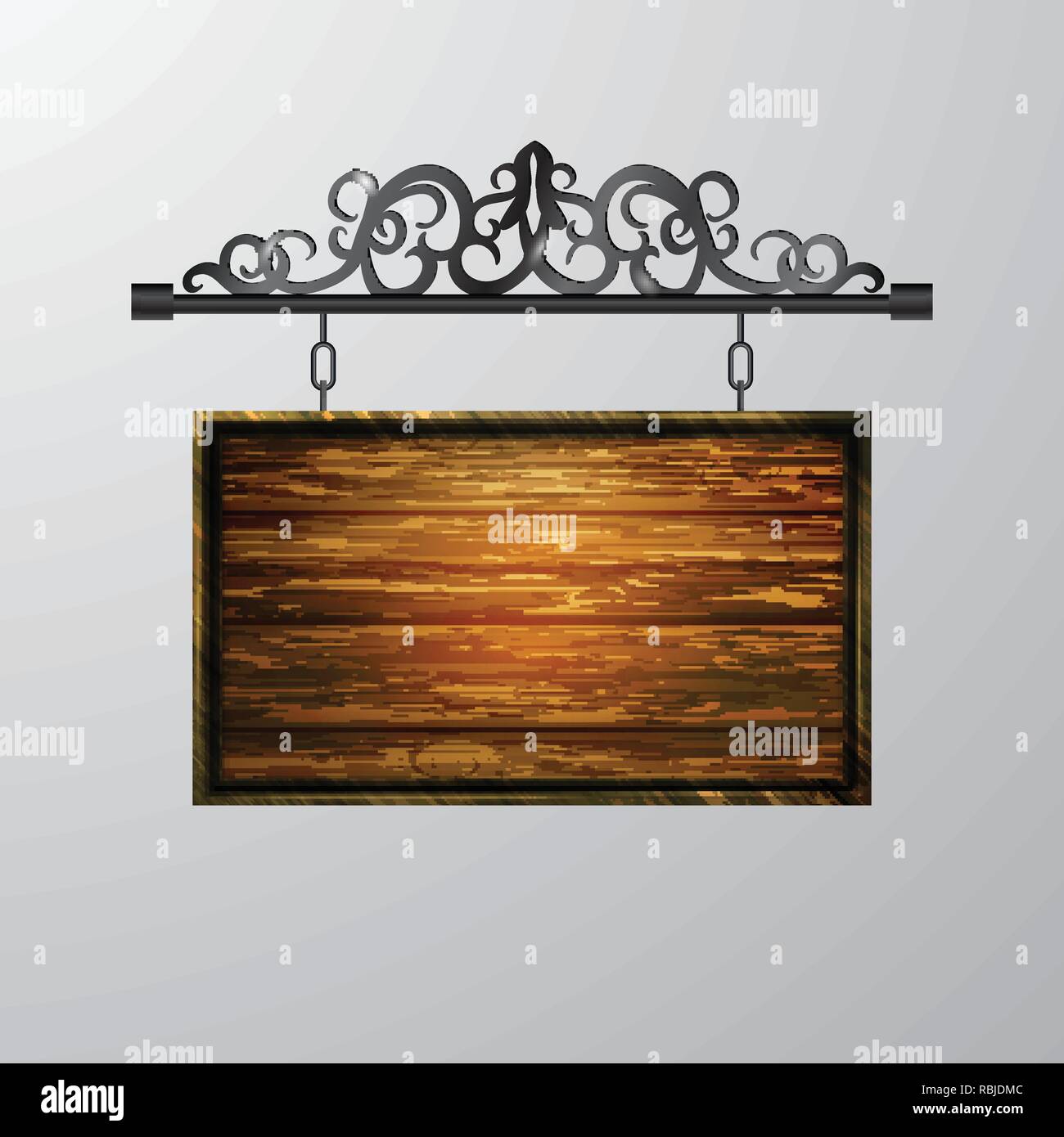 hanging, wooden Board vector, wooden object for text Stock Vector Image ...