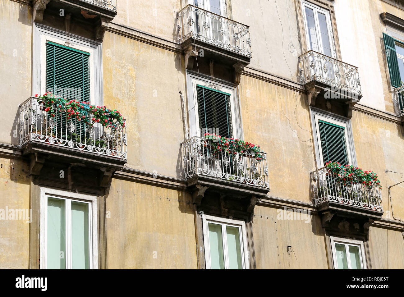 Facade of a Building in Naples City, Italy Stock Photo - Alamy