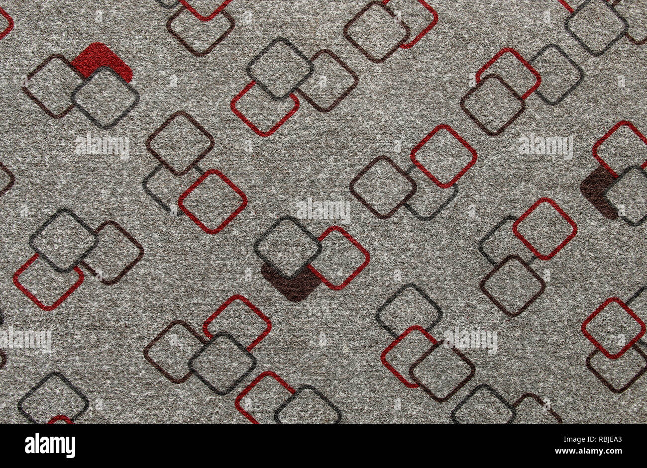 Texture of textile rug with geometric pattern of squares white and gray ...