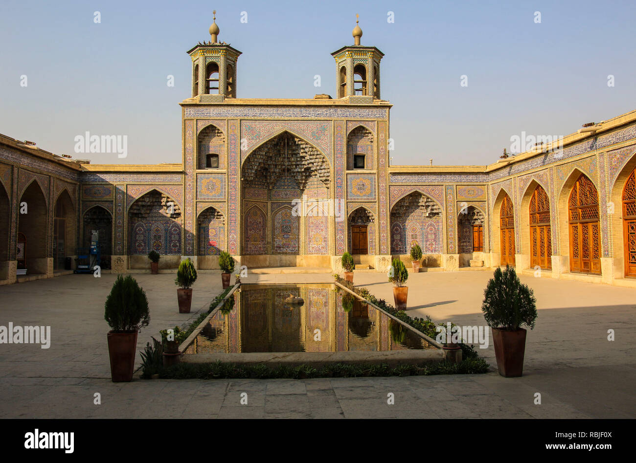 Nasir Al-Mulk Mosque also known as Pink Mosque in Shiraz, Iran Stock ...
