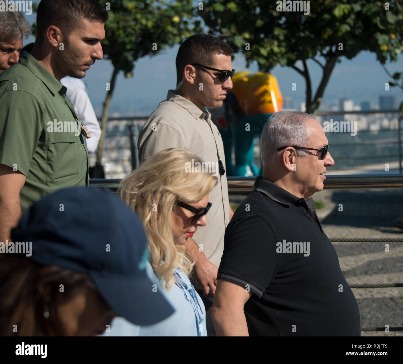 Benjamin Netanyahu and wife Sara with Israeli security in Rio de ...