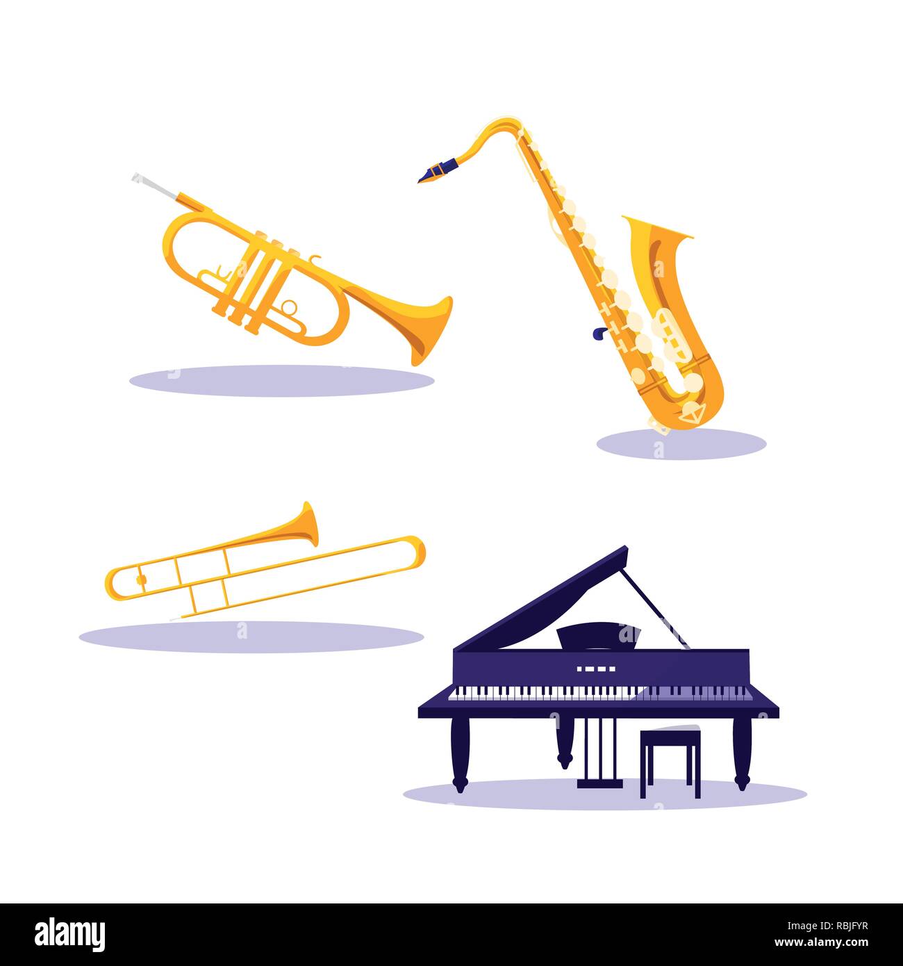 set of musical instruments vector illustration design Stock Vector ...