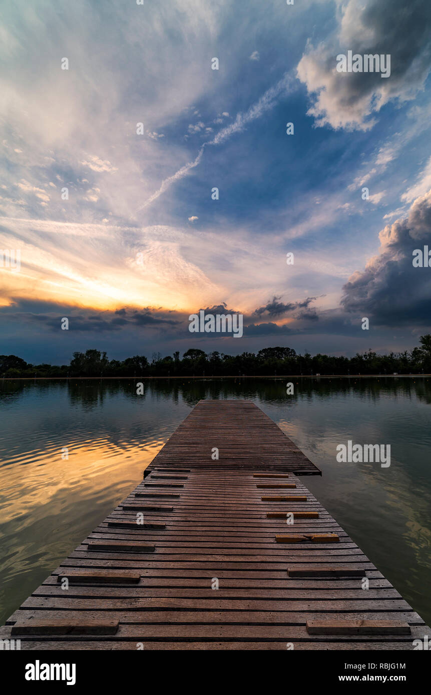 sunset over rowing channel , plovdiv city, bulgaria Stock Photo - Alamy