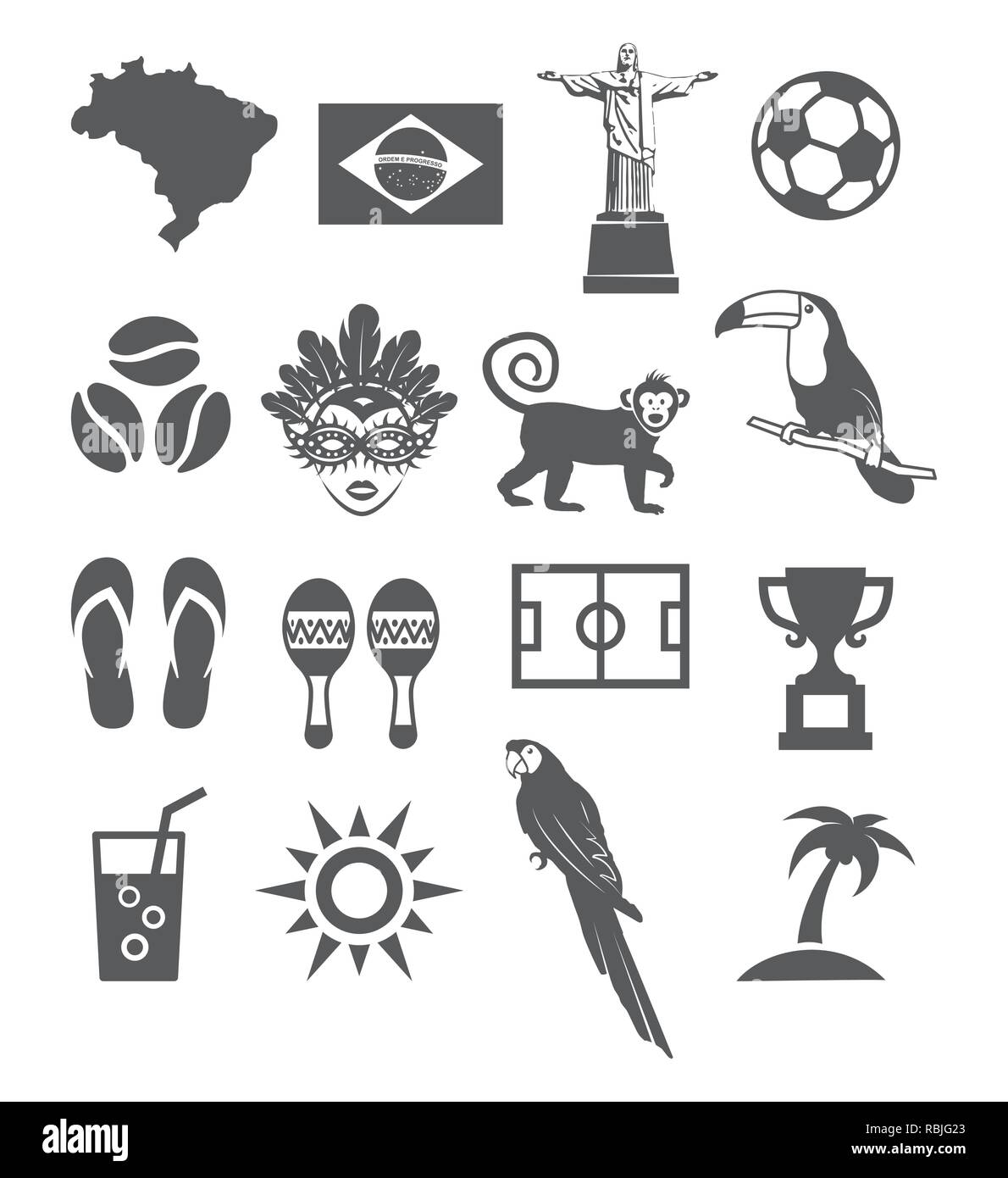 Brazil icons set Stock Vector Image & Art - Alamy