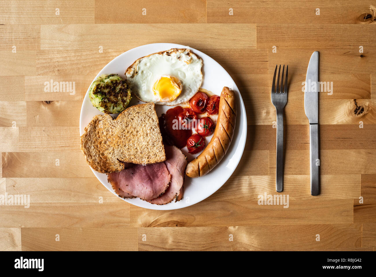 Simple breakfast food on table n the morning.healthy eating concepts ...