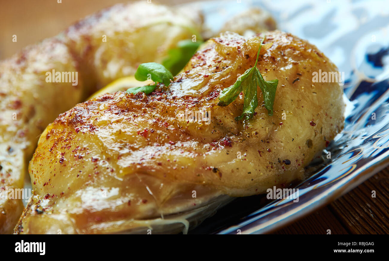 Iraqi Yellow Spice-Rubbed Chicken - Djaj Bil-Bahar Il-Asfar Stock Photo ...