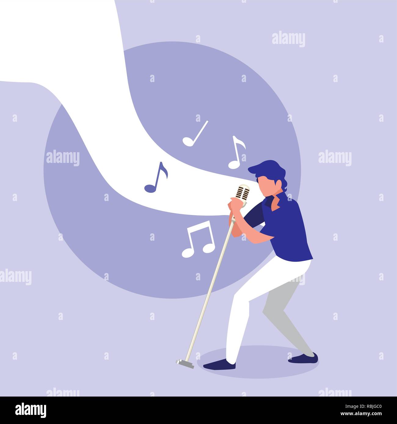 man singing with retro microphone vector illustration design Stock ...