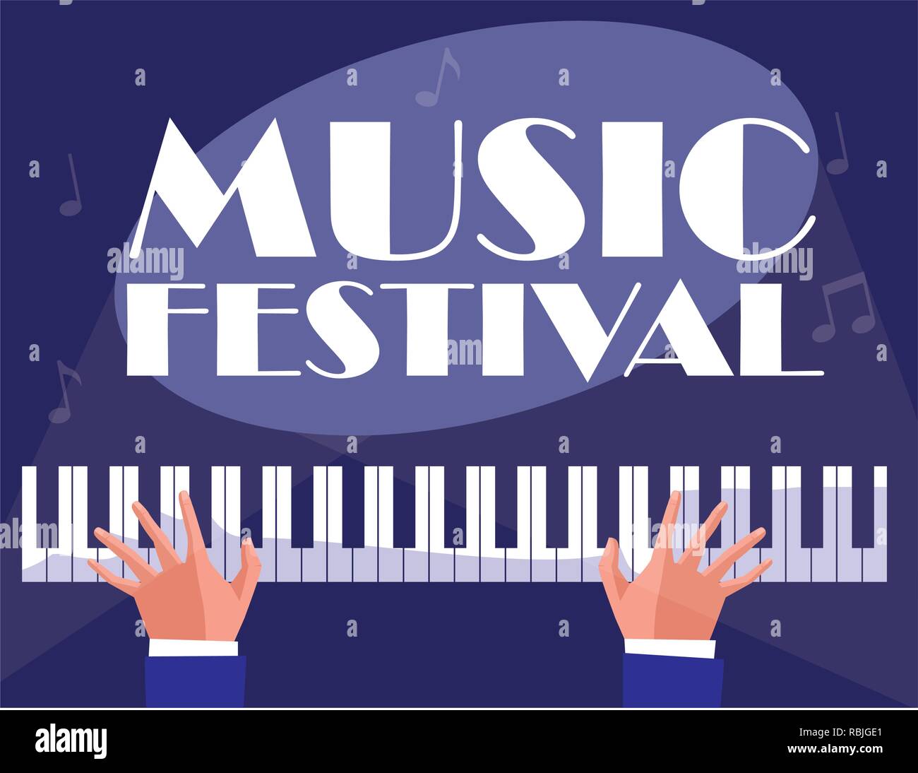 hands playing piano classical instrument vector illustration design ...