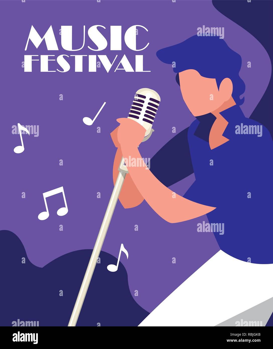 man singing with retro microphone vector illustration design Stock ...